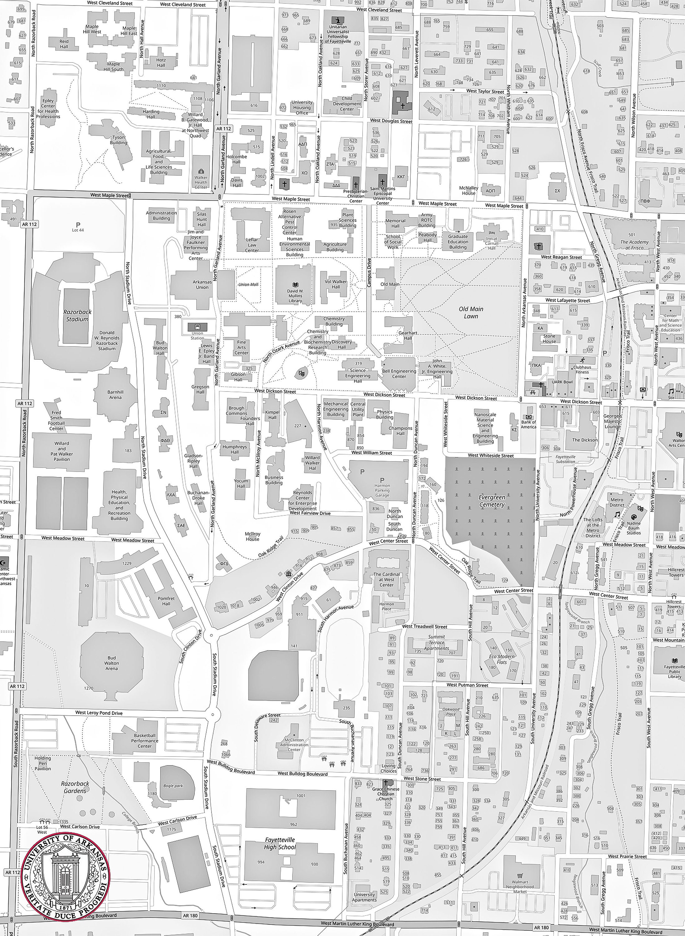 University of Arkansas Map - Etsy