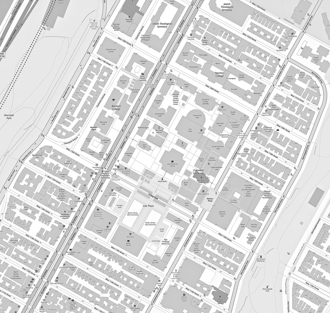 Columbia University Map - Etsy