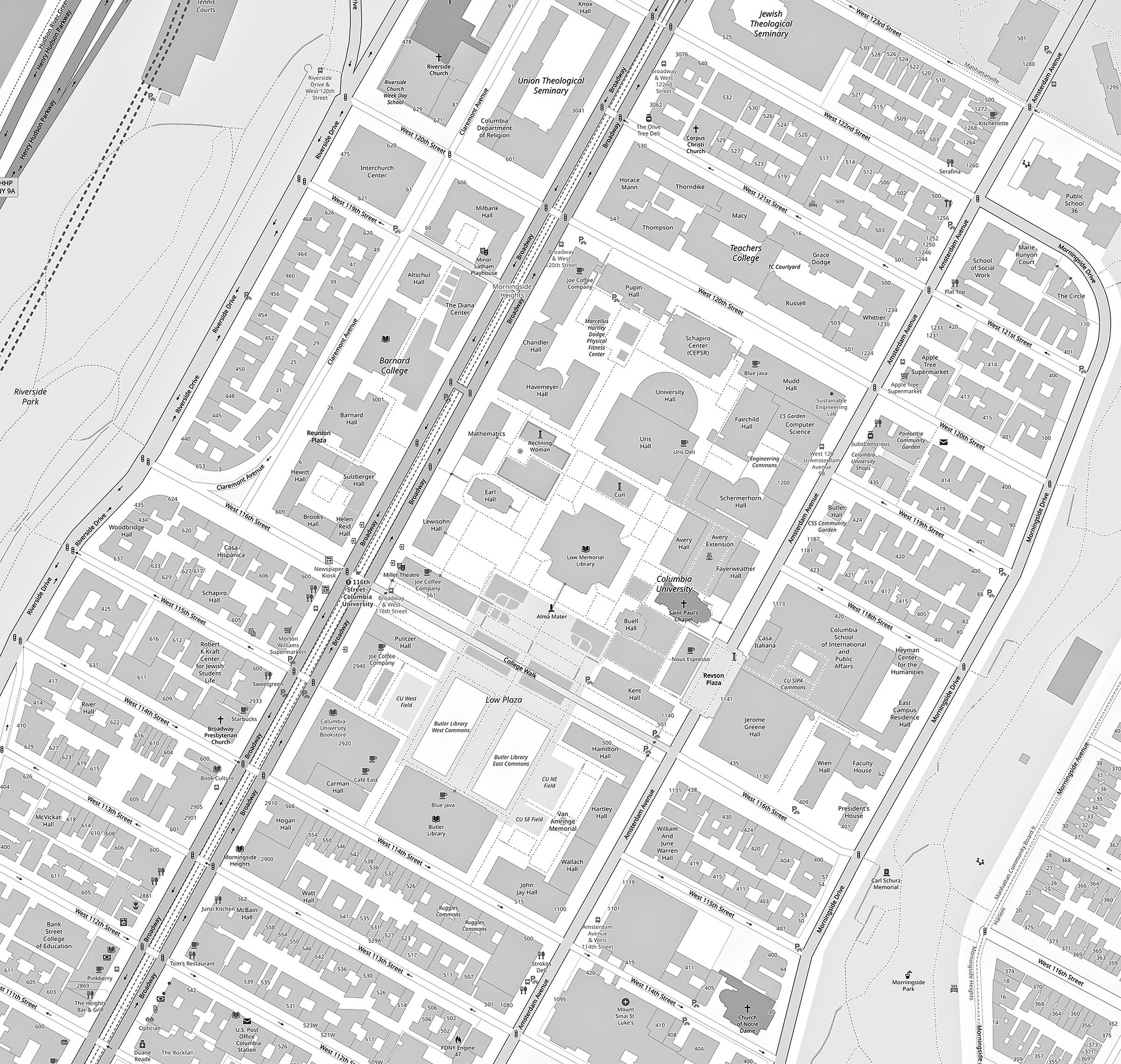 Columbia University Map - Etsy