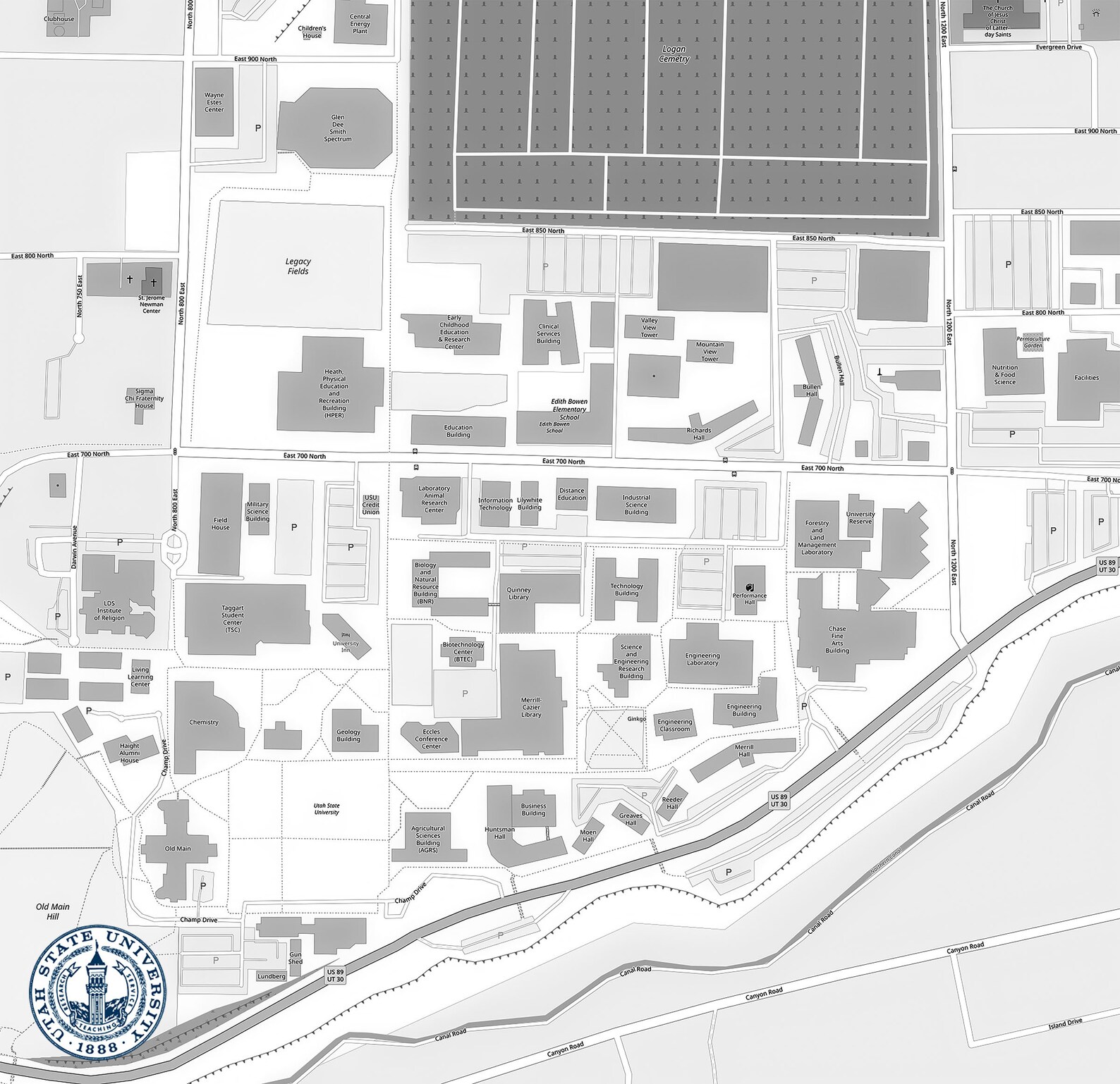 Utah State University Map - Etsy