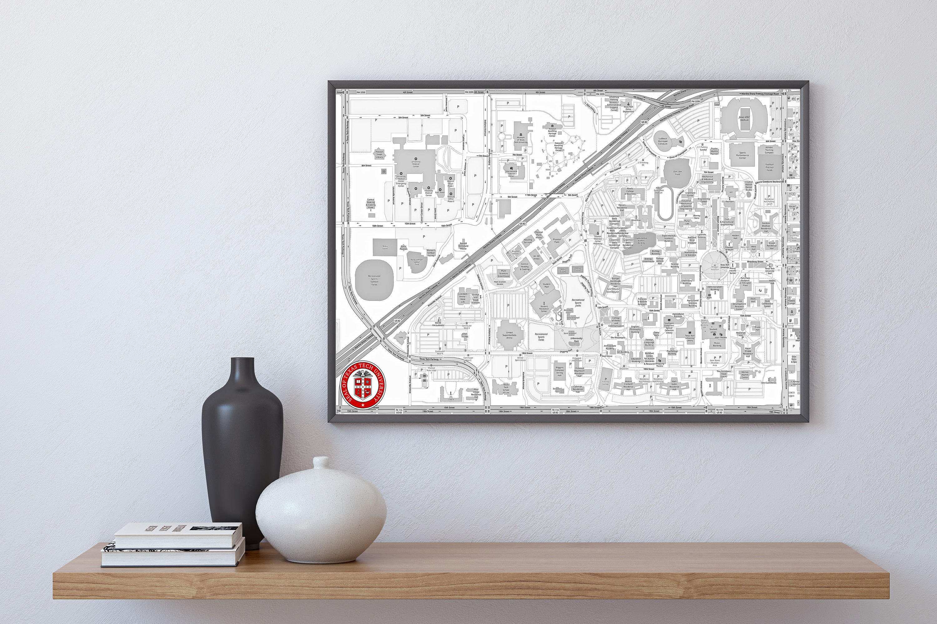 Texas Tech University Map - Etsy