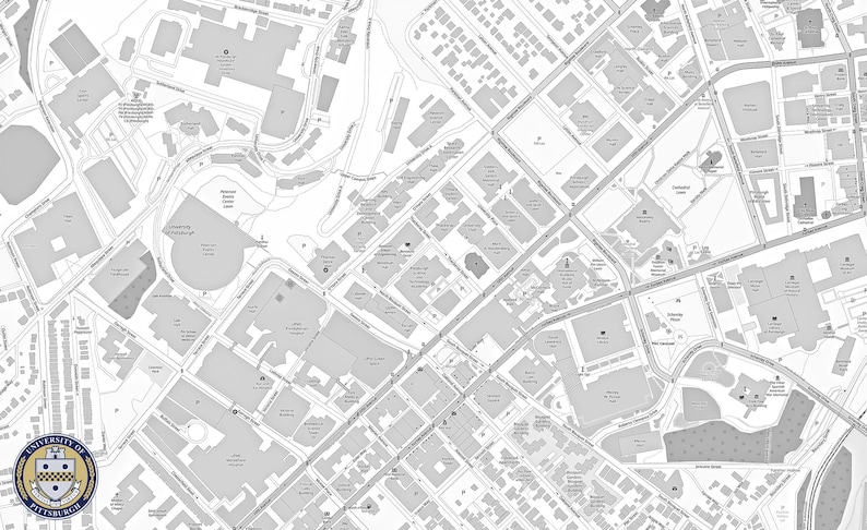 University of Pittsburgh Map - Etsy