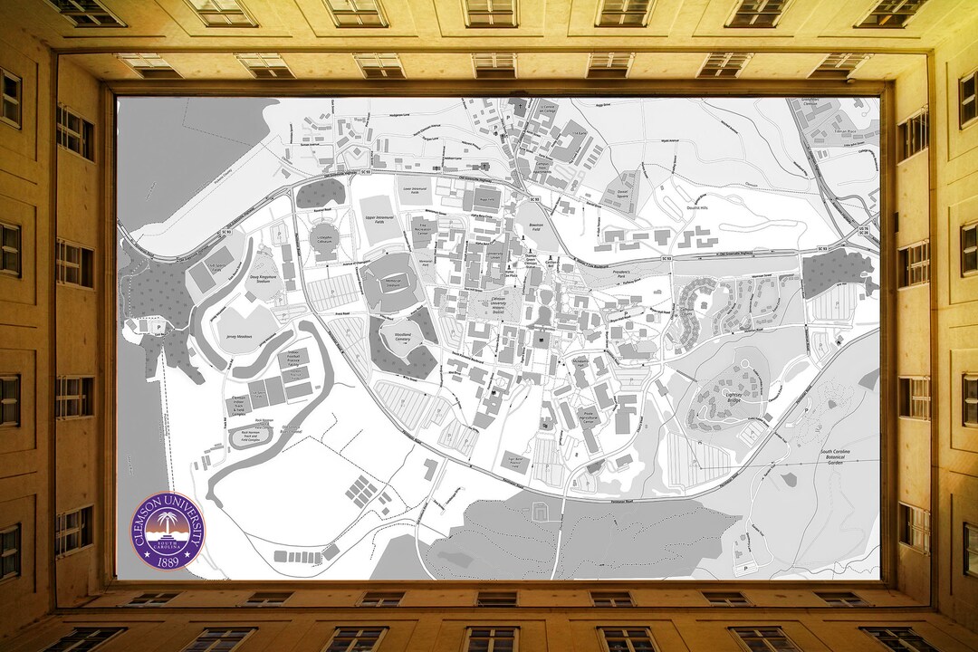 Clemson University Map - Etsy