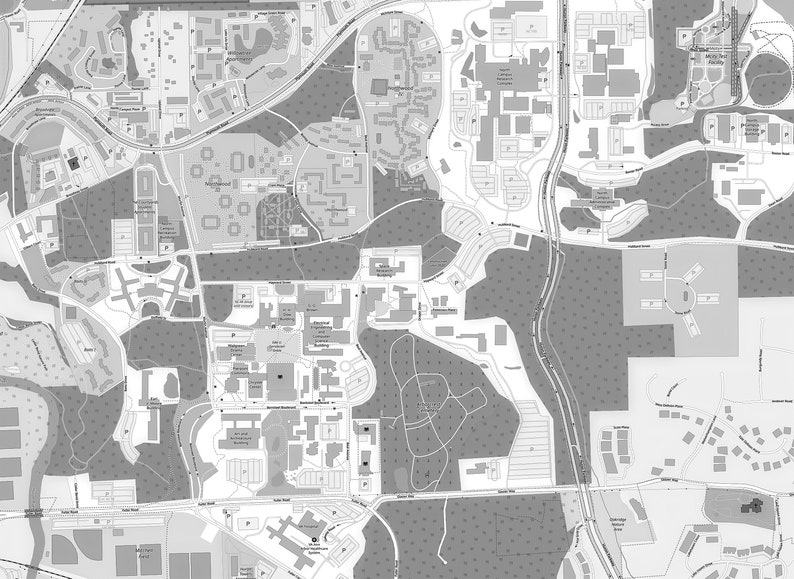 University of Michigan Map - Etsy
