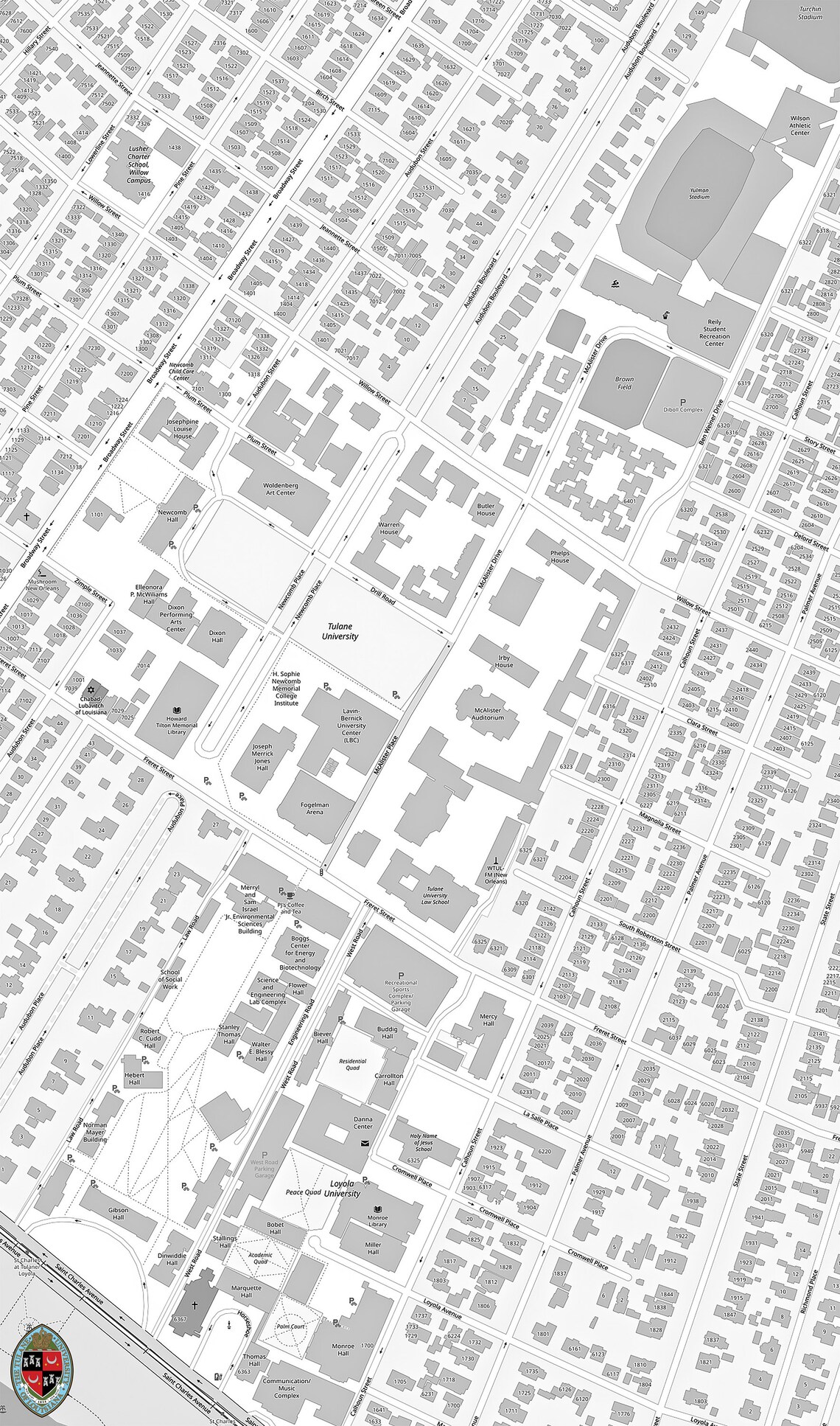 Tulane University Map - Etsy