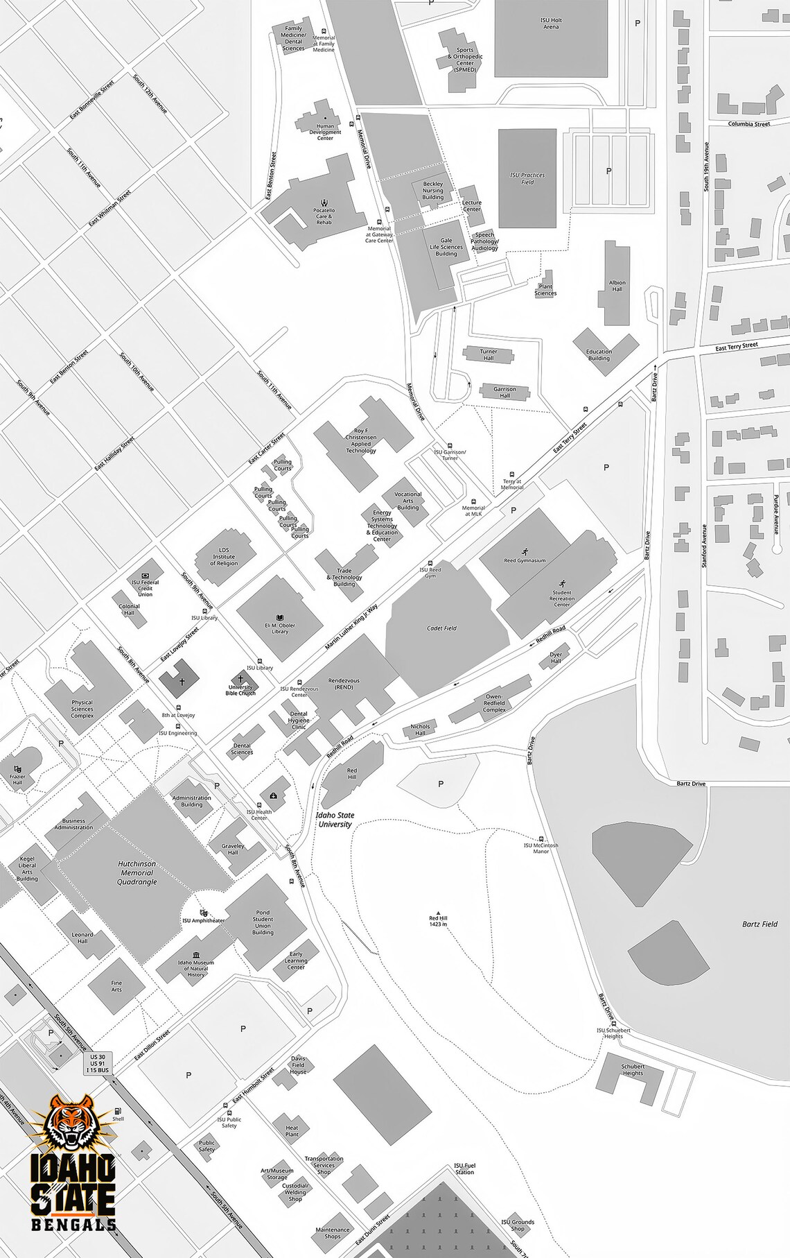Idaho State University Map - Etsy