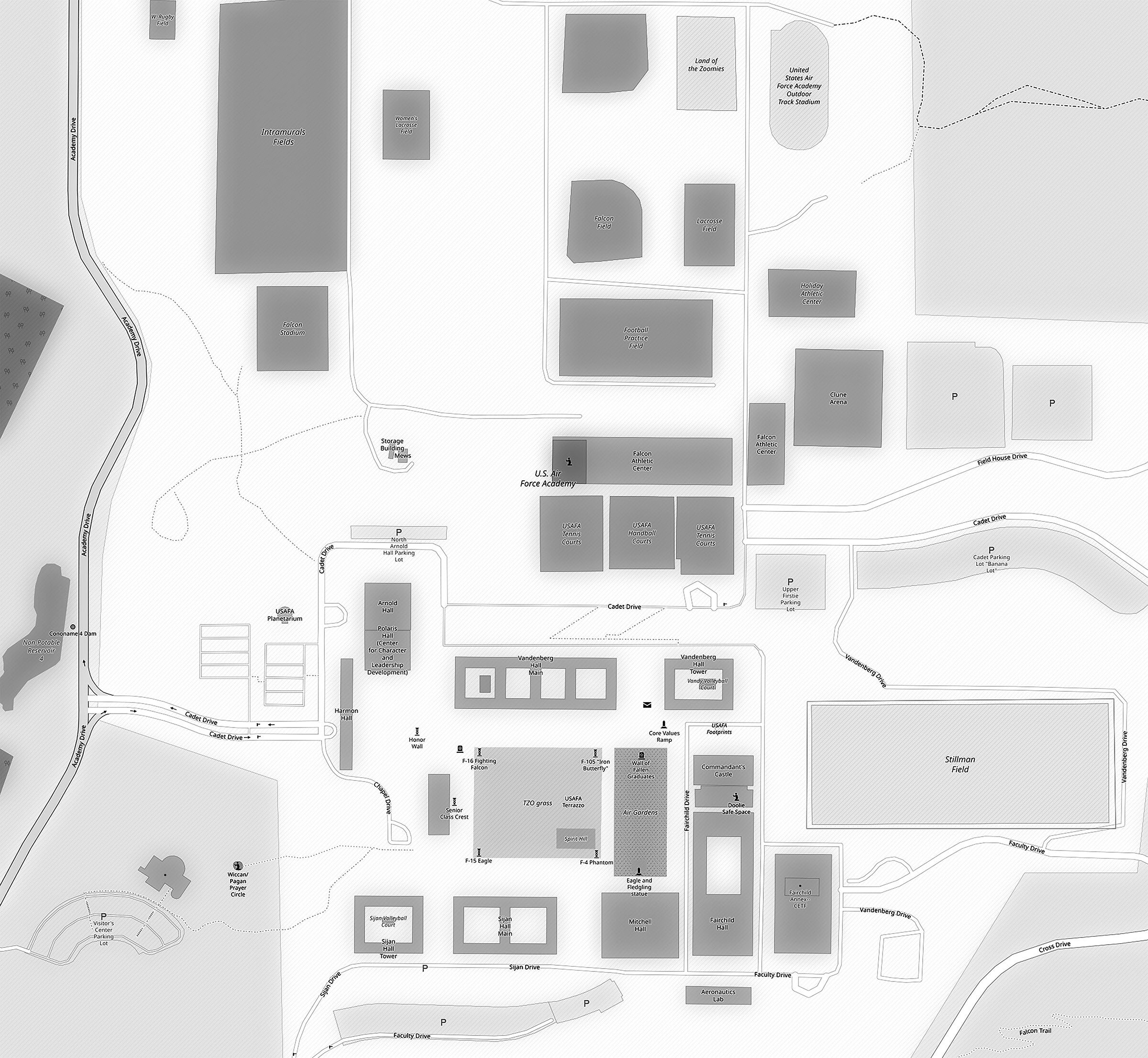 United States Air Force Academy Map - Etsy