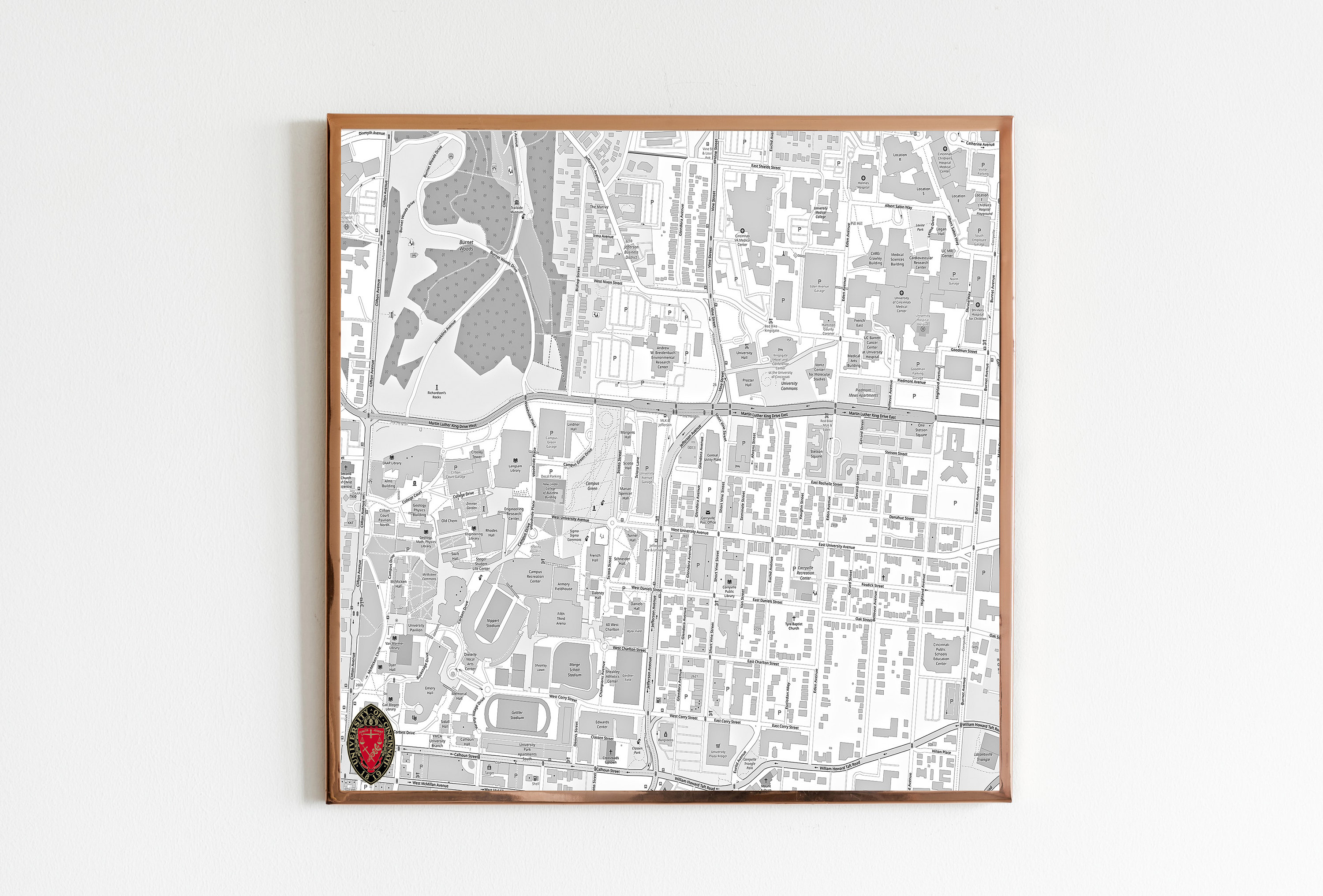 University of Cincinnati Map - Etsy
