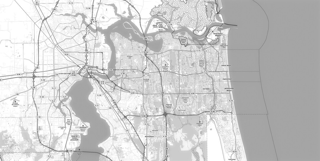 Jacksonville Beach Map - Etsy
