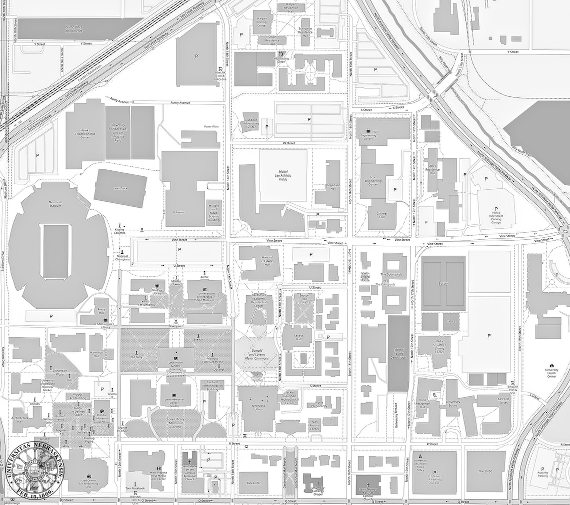 University of Nebraska Map - Etsy
