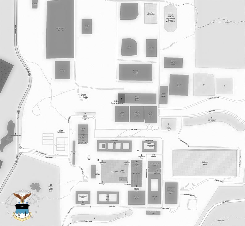 United States Air Force Academy Map - Etsy