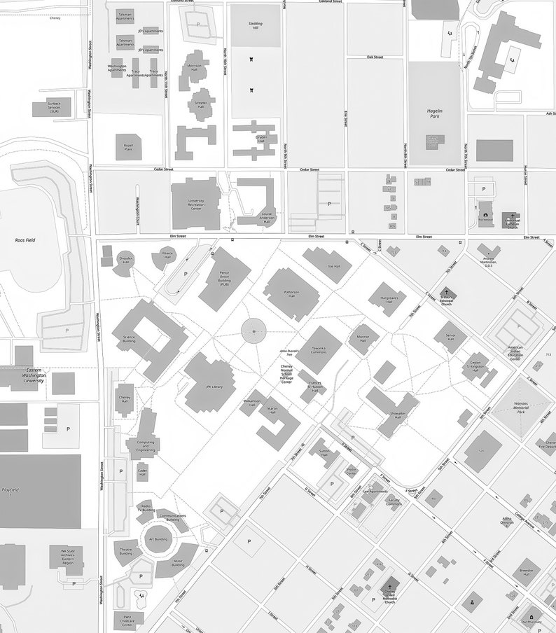 Eastern Washington University Map - Etsy