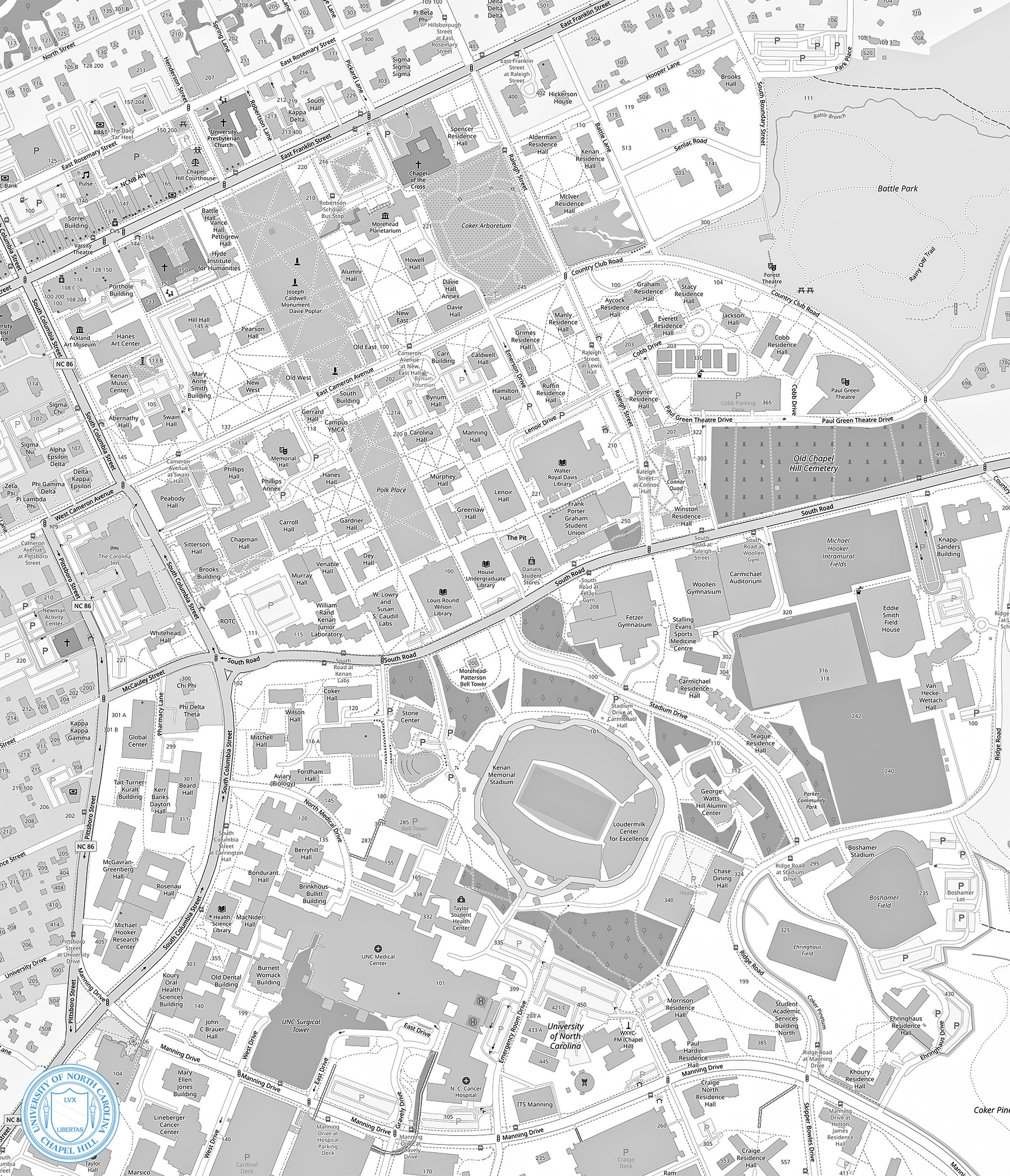 University of North Carolina at Chapel Hill Map - Etsy Hong Kong