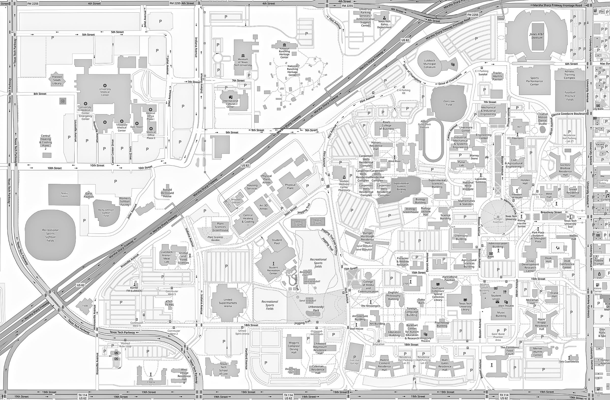 Texas Tech University Map - Etsy