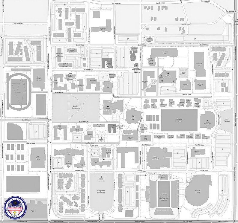 University of Tulsa Map - Etsy