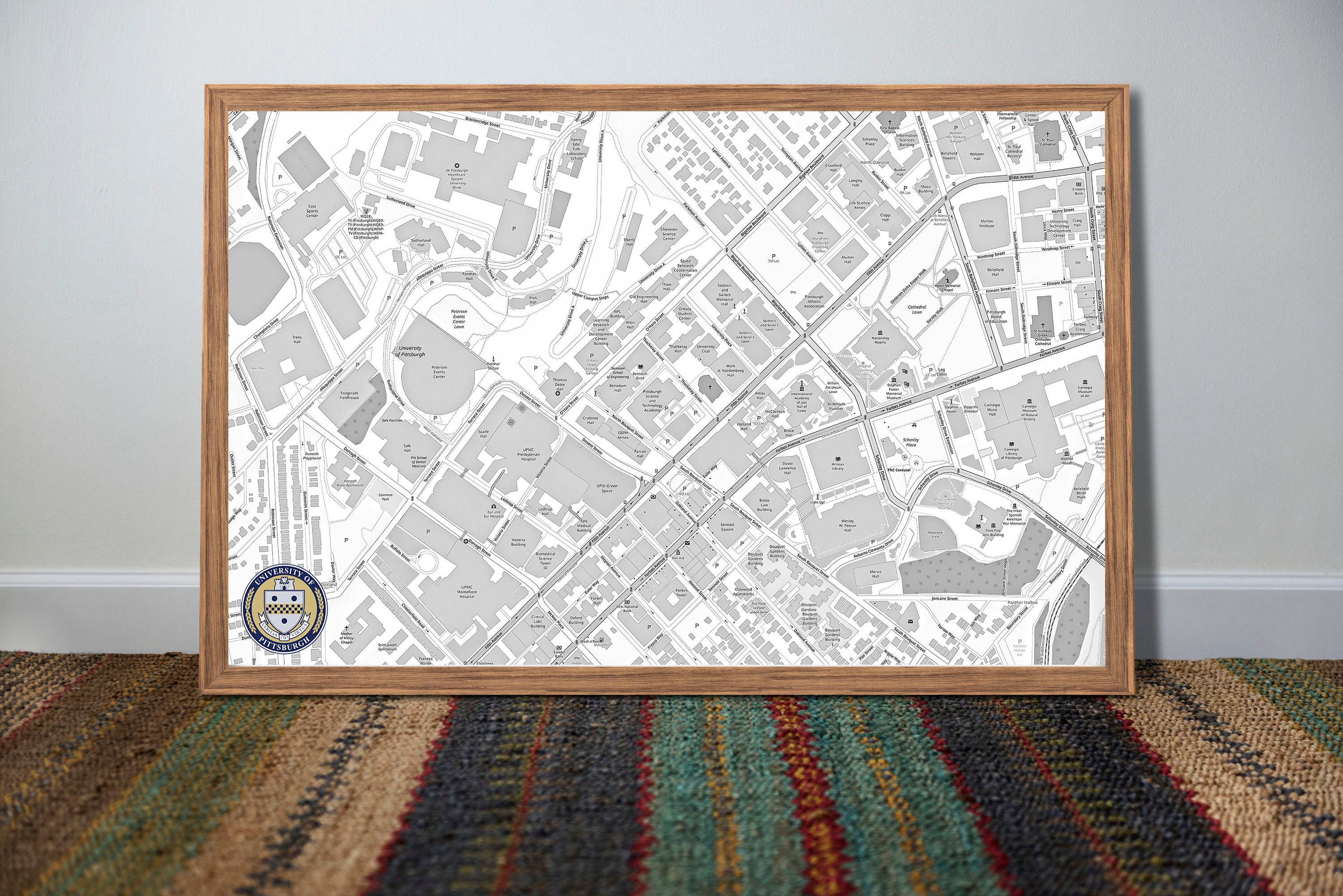 University of Pittsburgh Map - Etsy
