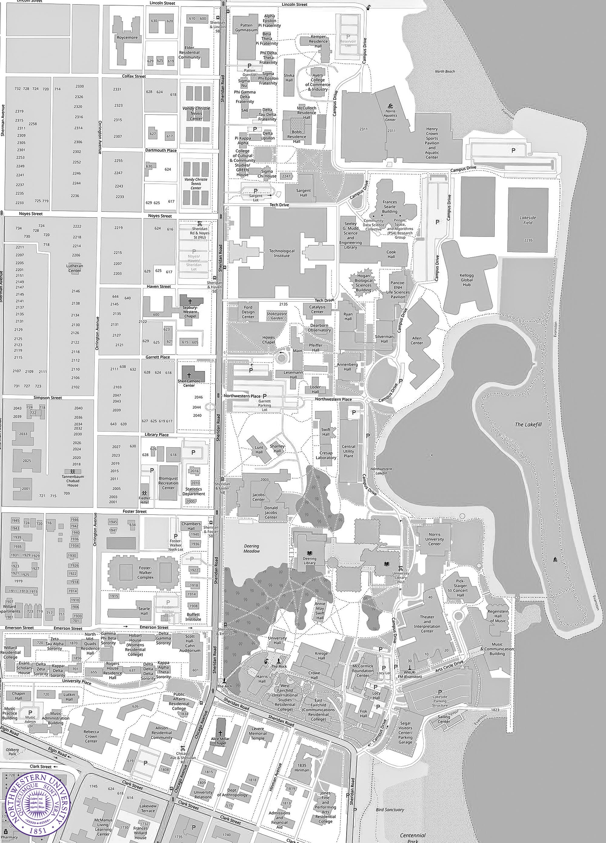 Northwestern University Map - Etsy