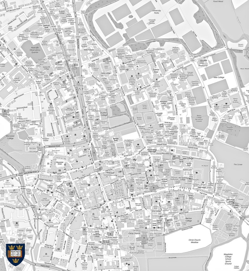 University of Oxford Map - Etsy