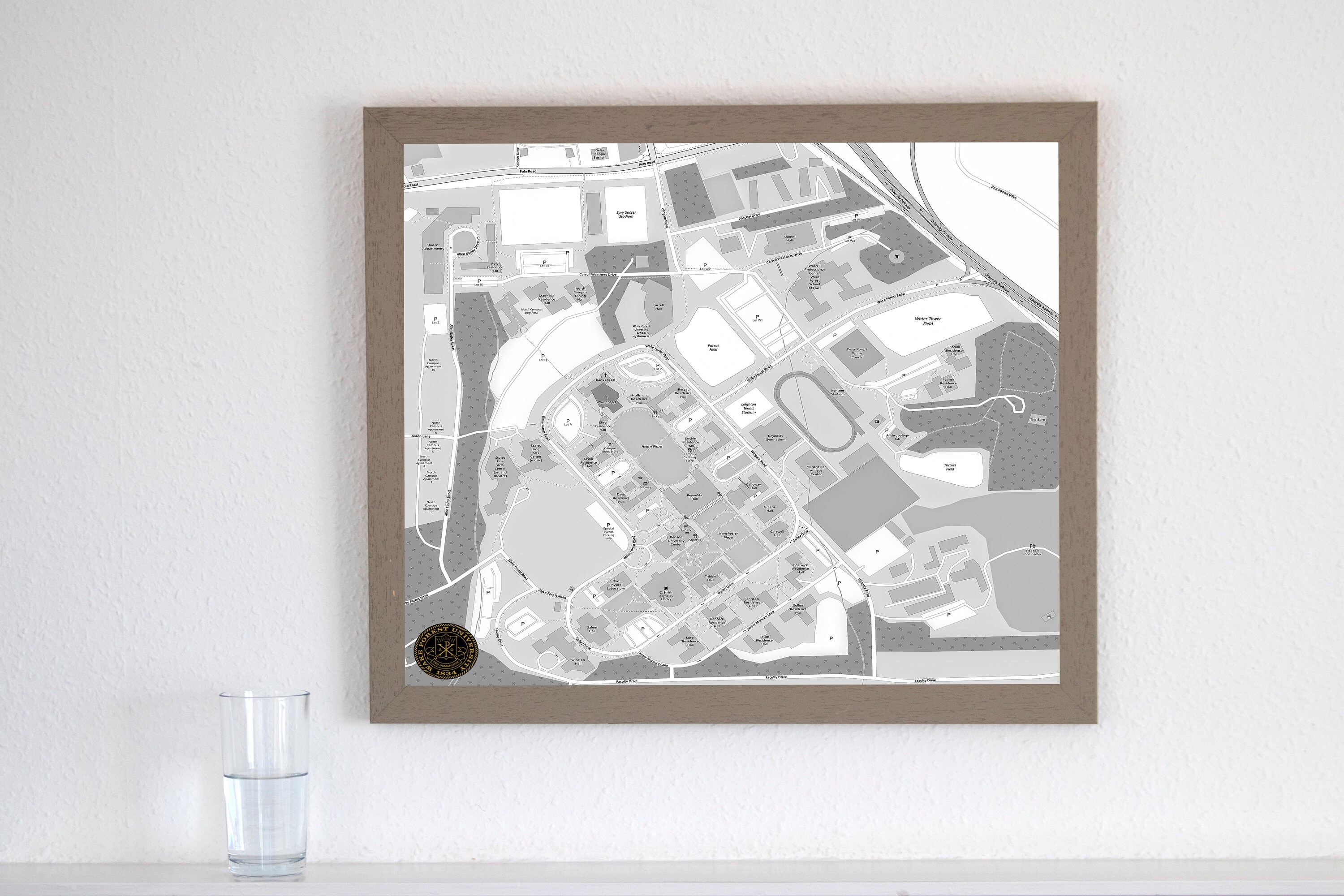 Wake Forest University Map - Etsy Sweden