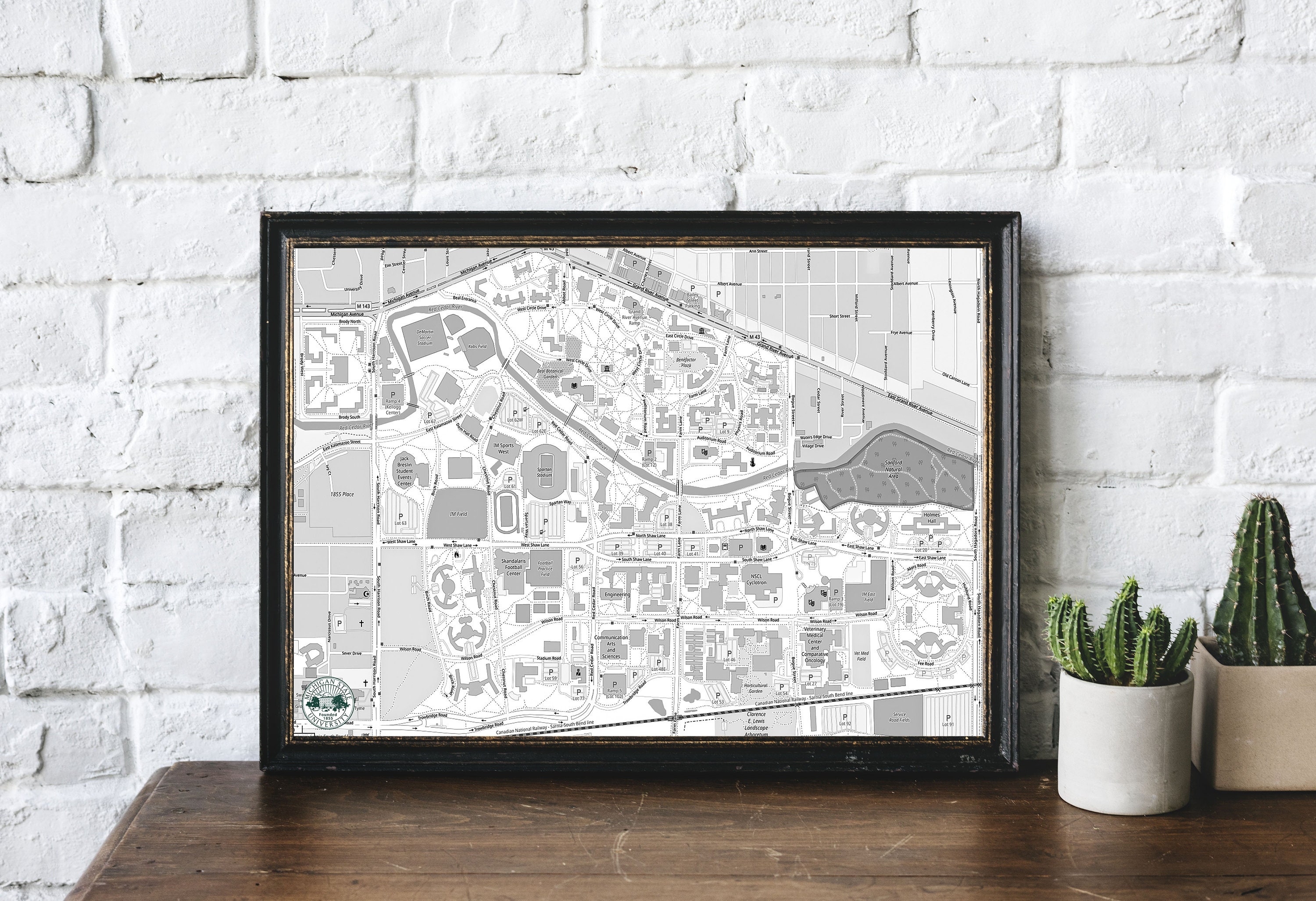 Michigan State University Map - Etsy