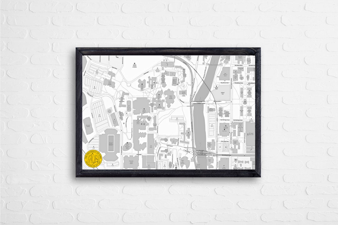 University of Iowa Map - Etsy