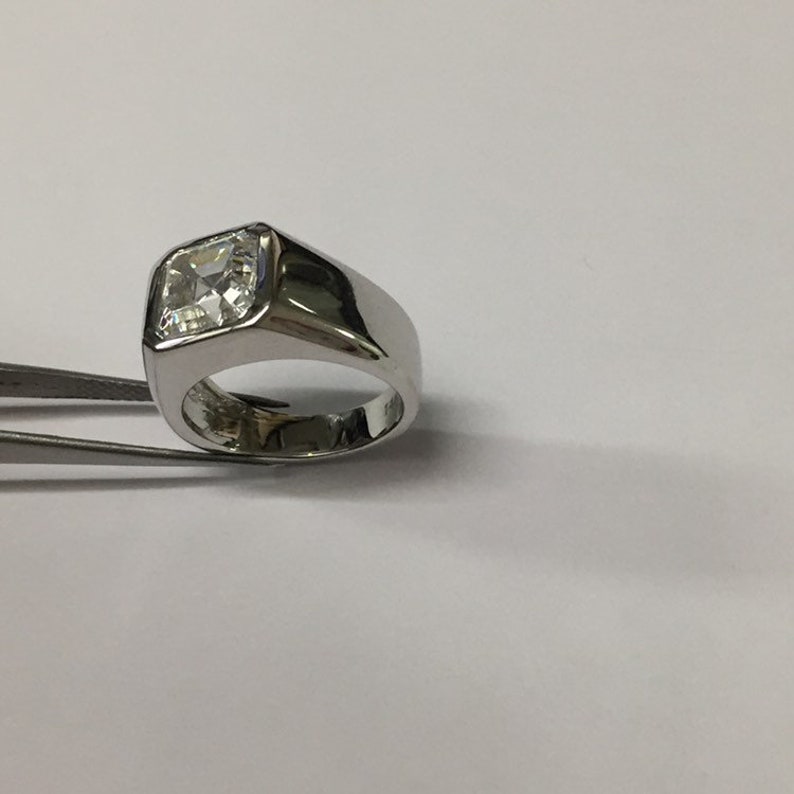 9 Mm Dazzling Bright White Octagon Cut Diamond Pinkie & Square - Etsy