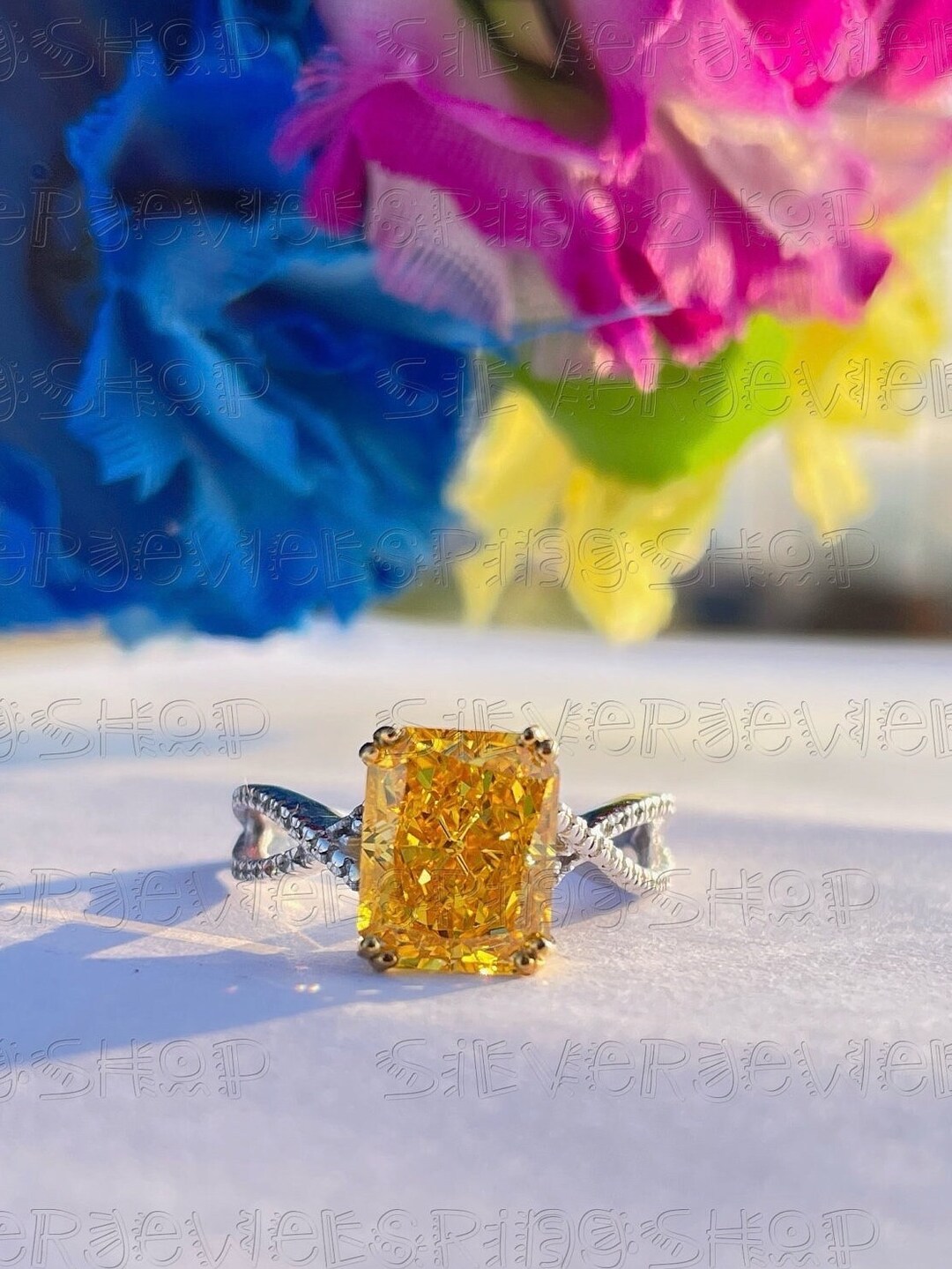 3.5 Ct Ice Out Canary Yellow Fancy Intense Radiant Cut Diamond ...