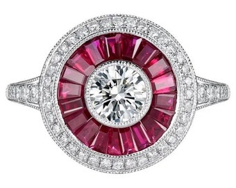 Modern Ruby Ring - Etsy