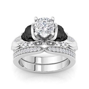 Two Tone & Two Skull Face 2.50ct Round White Cubic Zircon Diamond Skull ...