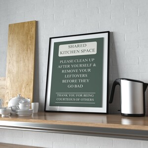 Clean up After Yourself Sign: Office Kitchen Decor (digital Download ...