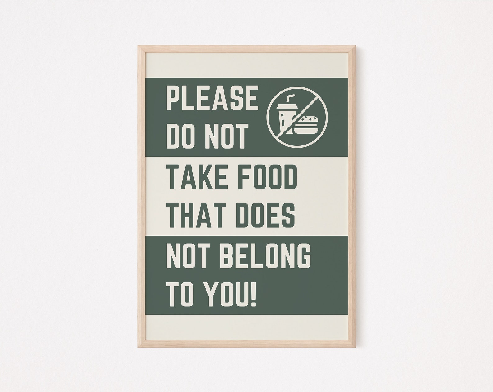 Office Break Room Sign: Please Do Not Take Food Poster (digital ...