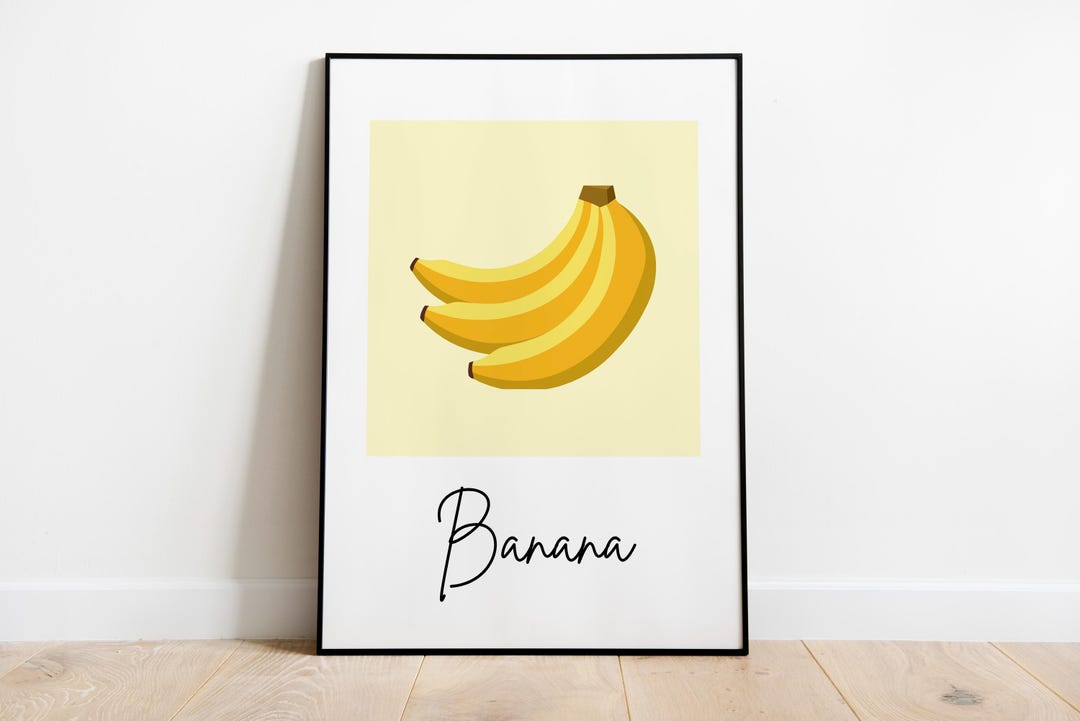 Chic Banana Art Print Trendy Fruit Wall Art Fresh & Fun Kitchen Decor ...
