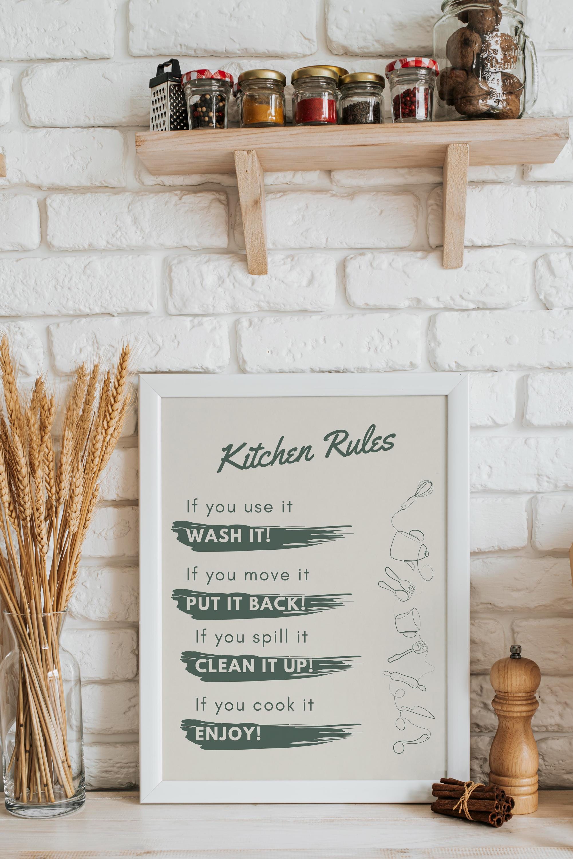 Kitchen Rules Poster: Stylish Home & Office Decor (digital Download) - Etsy