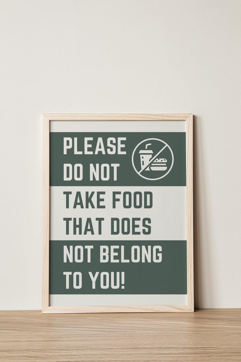 Office Break Room Sign: Please Do Not Take Food Poster (digital ...