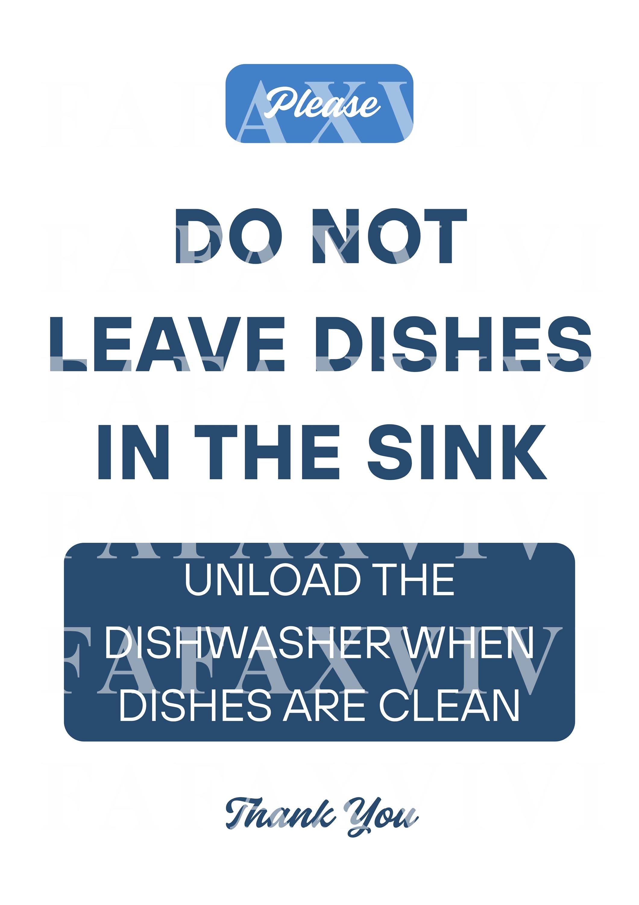 Kitchen Rules Printable Sign: Shared Office & Apartment Decor (digital ...