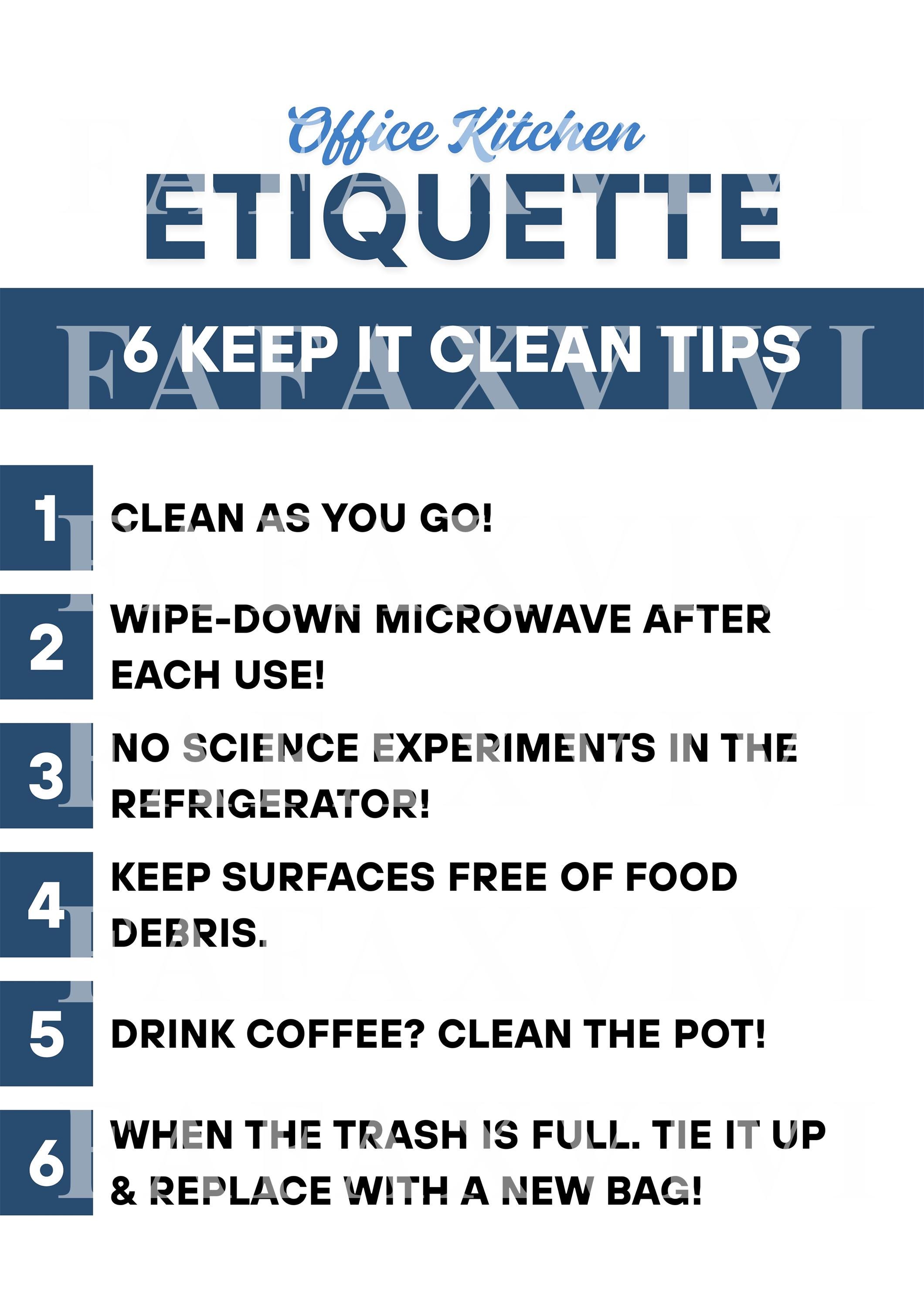Office Kitchen Etiquette Poster: Printable Breakroom Rules (digital Download) - Etsy