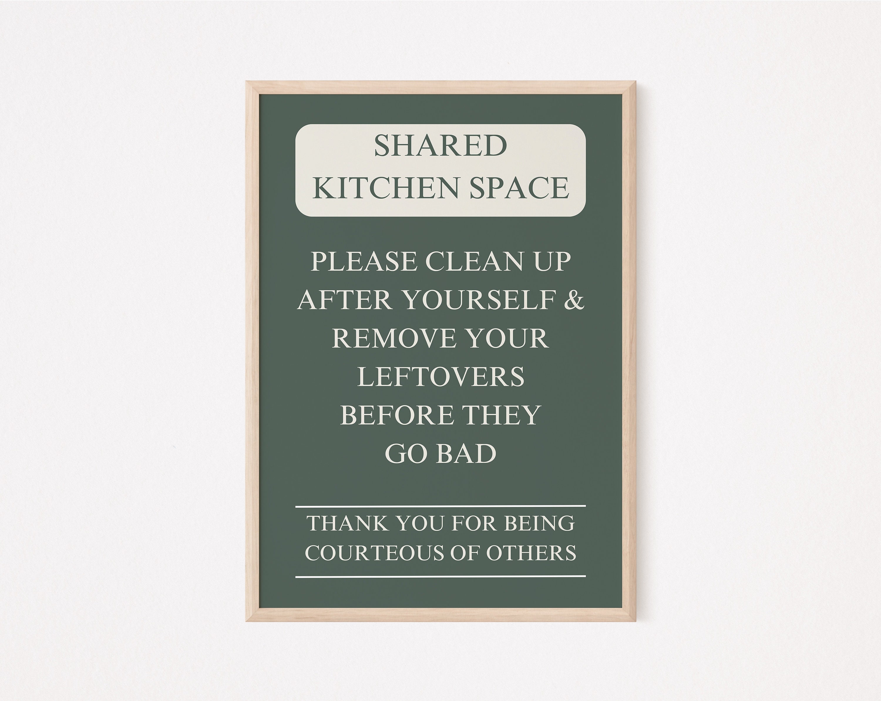 Clean up After Yourself Sign: Office Kitchen Decor (digital Download ...