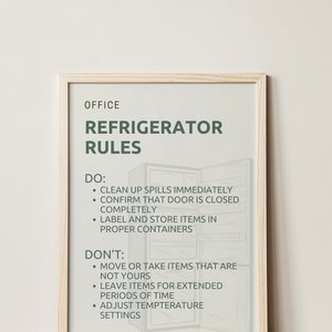 Office Fridge Rules Poster: Shared Kitchen Etiquette (digital Download ...