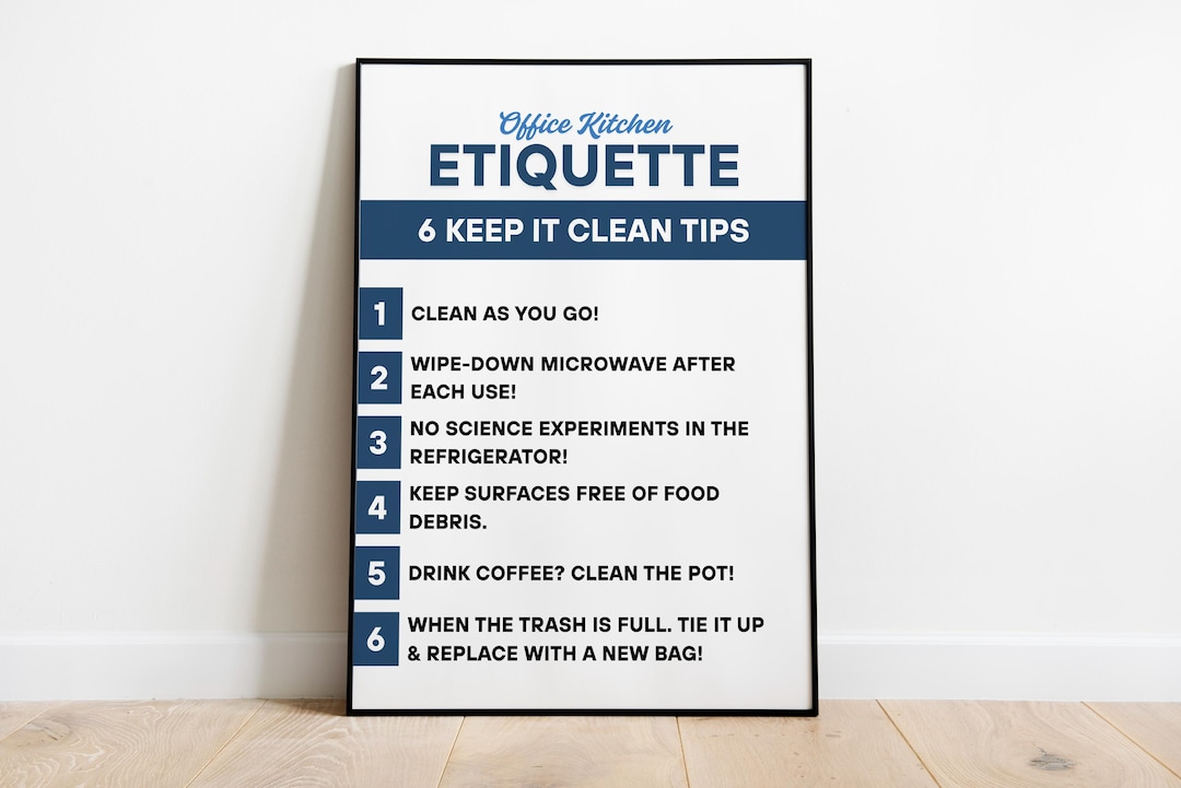 Office Kitchen Etiquette Poster: Printable Breakroom Rules (digital ...