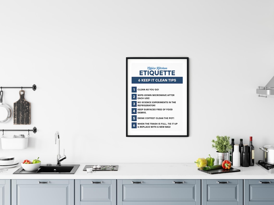 Office Kitchen Etiquette Poster: Printable Breakroom Rules (digital ...