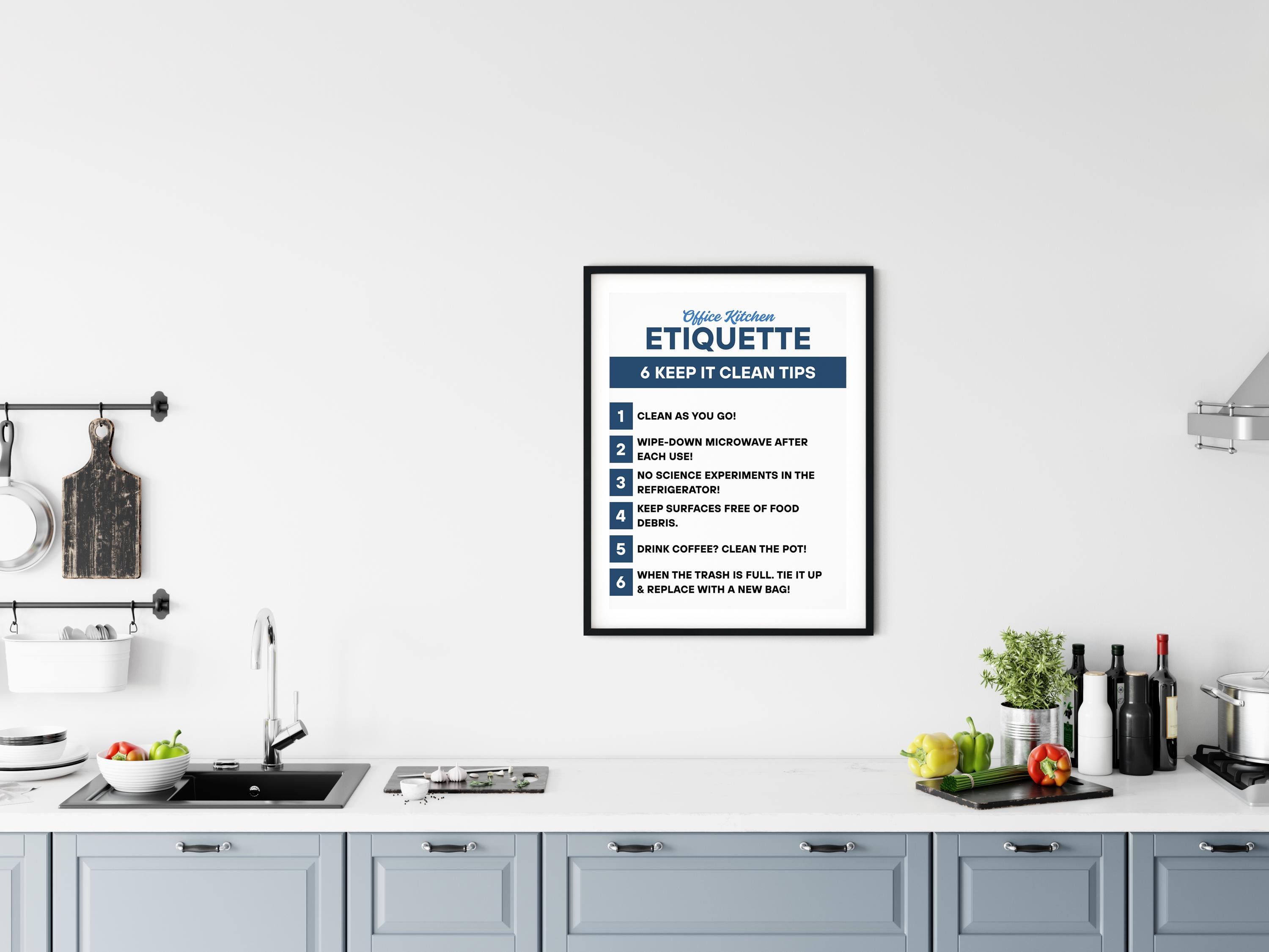 Office Kitchen Etiquette Poster: Printable Breakroom Rules (digital ...