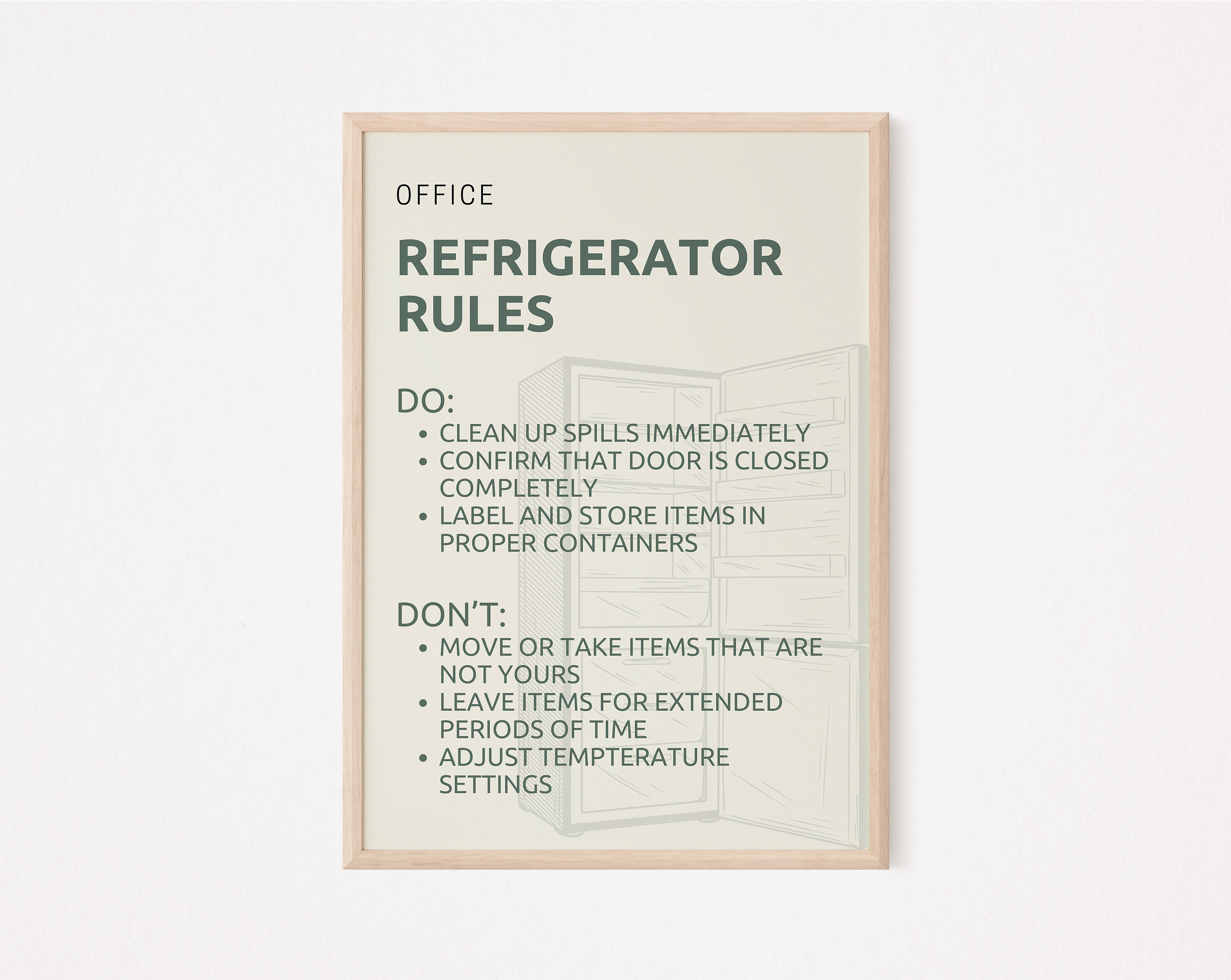 Office Fridge Rules Poster: Shared Kitchen Etiquette (digital Download ...