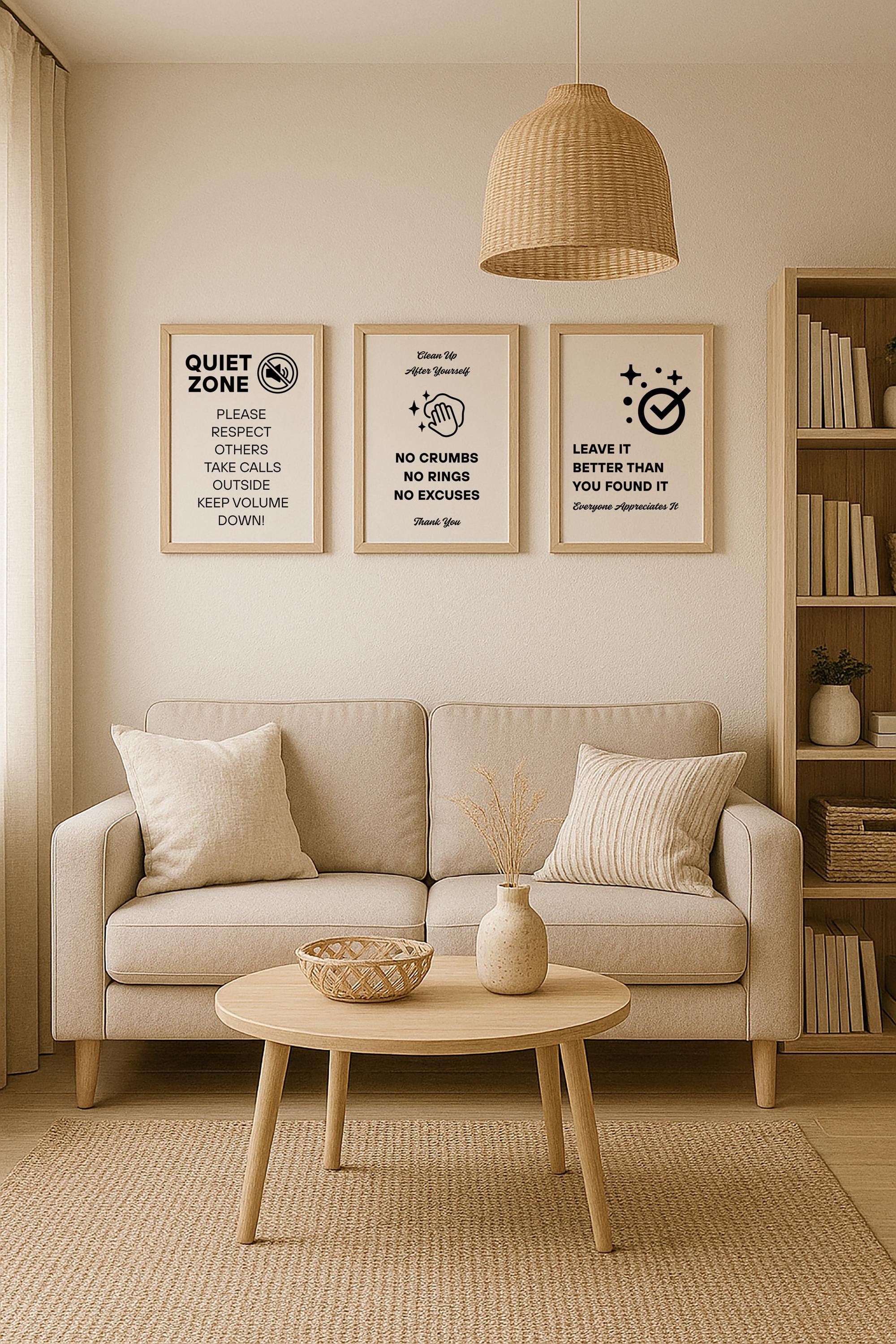 Office Kitchen Rules Poster Set: Professional Cleaning Signs (digital ...
