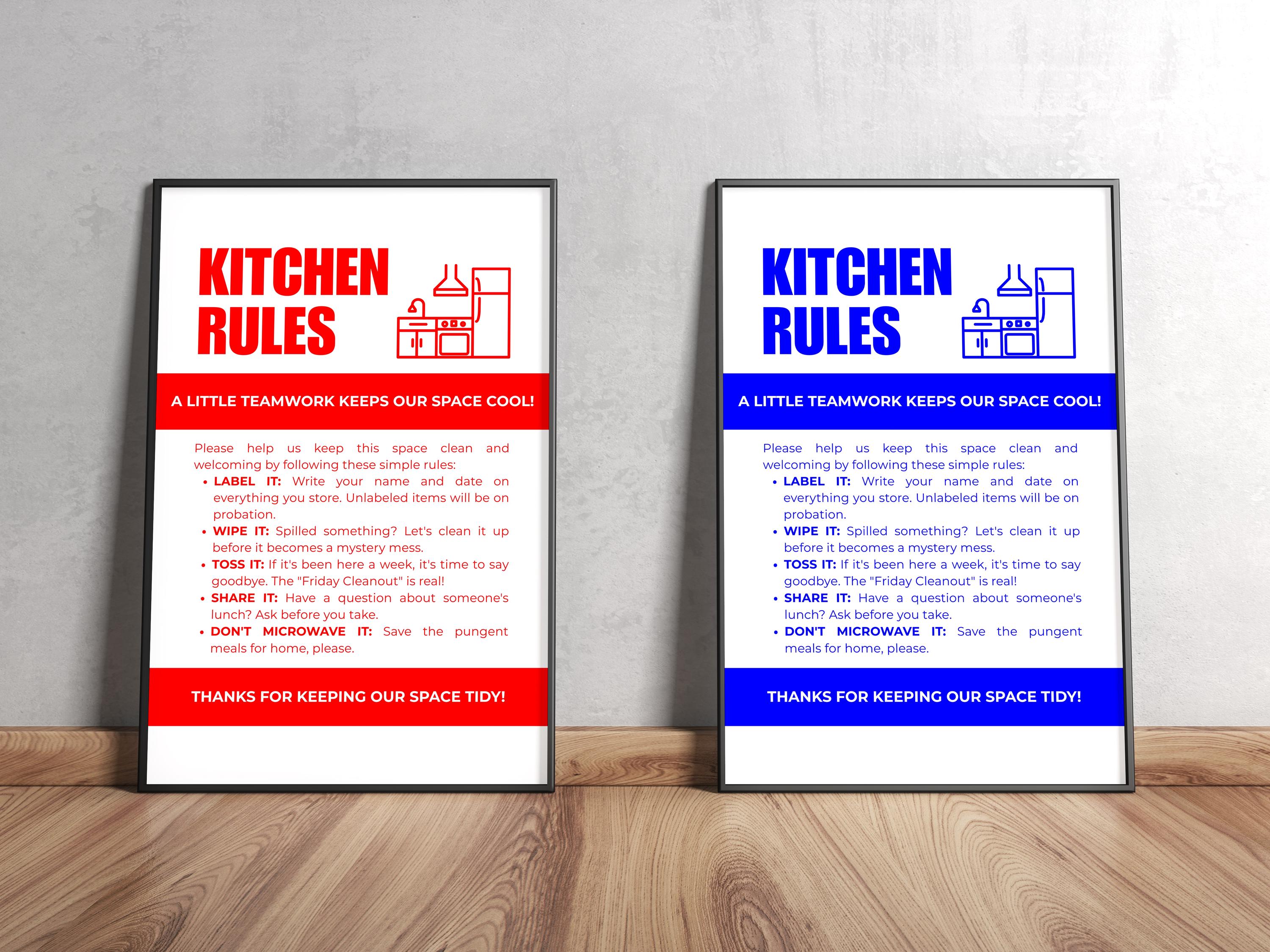 Kitchen Rules Sign: Modern Shared Pantry Poster (printable Download) - Etsy