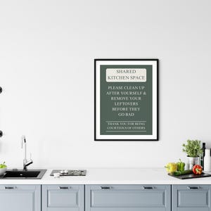 Clean up After Yourself Sign: Office Kitchen Decor (digital Download ...