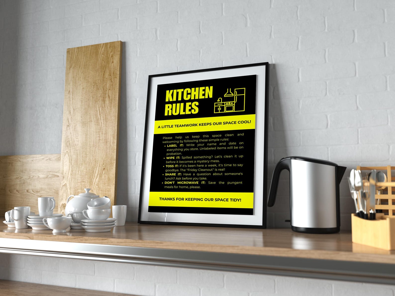 Kitchen Rules Sign: Modern Shared Pantry Poster (printable Download) - Etsy