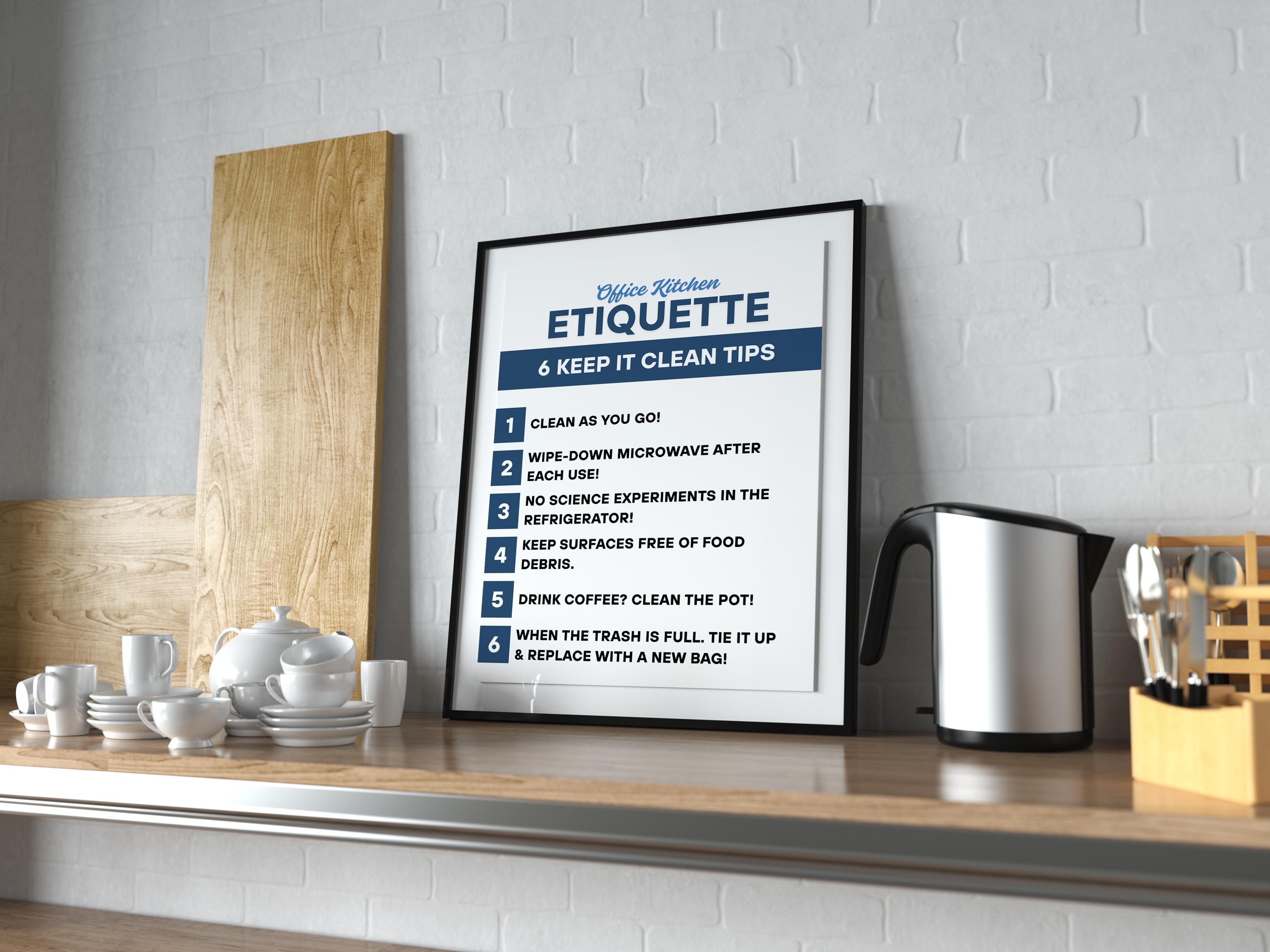 Office Kitchen Etiquette Poster: Printable Breakroom Rules (digital ...