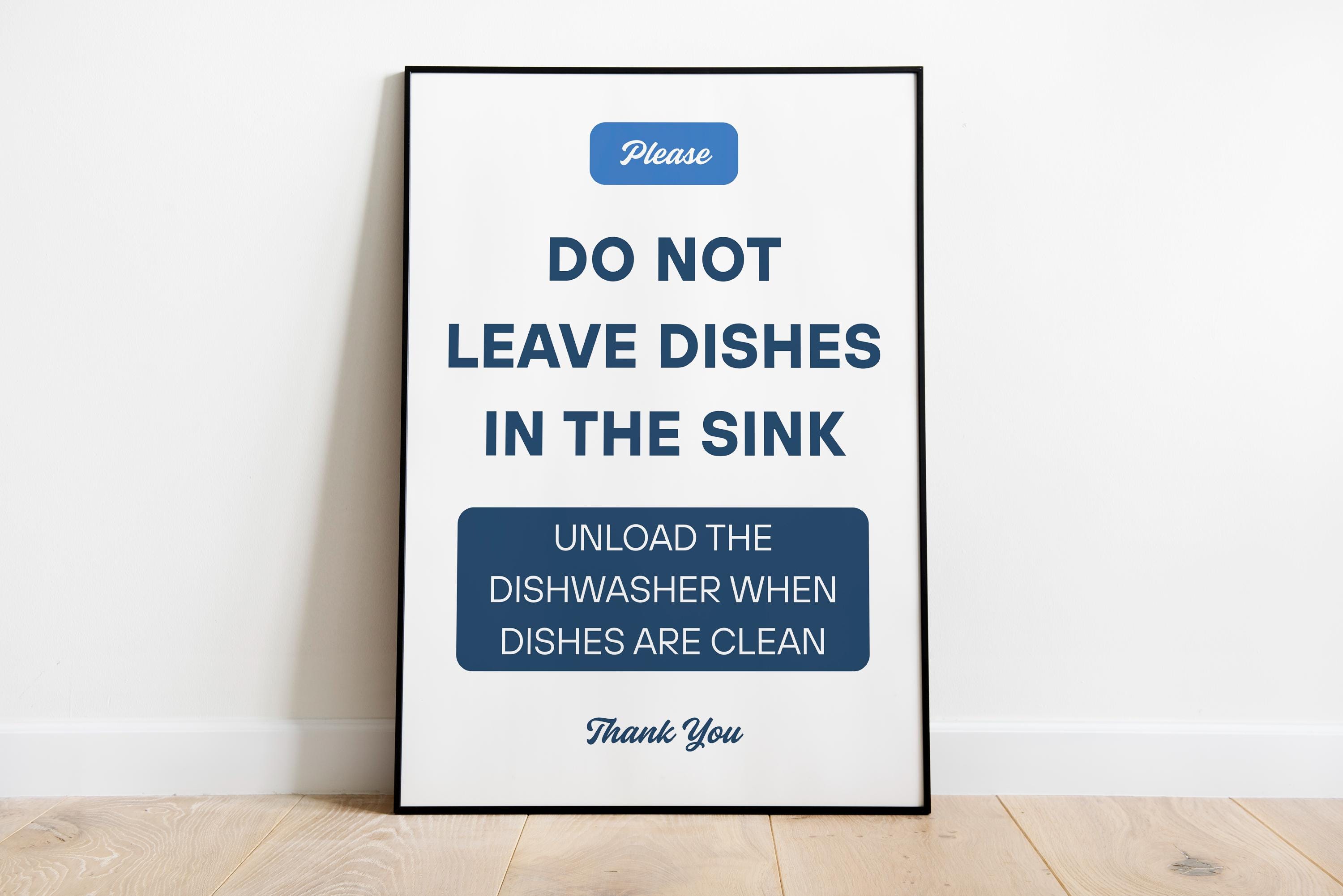 Kitchen Rules Printable Sign: Shared Office & Apartment Decor (digital ...