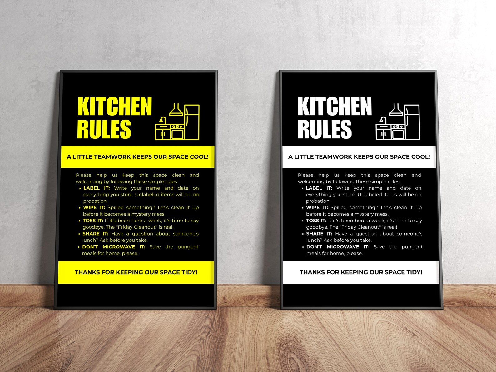 Kitchen Rules Sign: Modern Shared Pantry Poster (printable Download) - Etsy