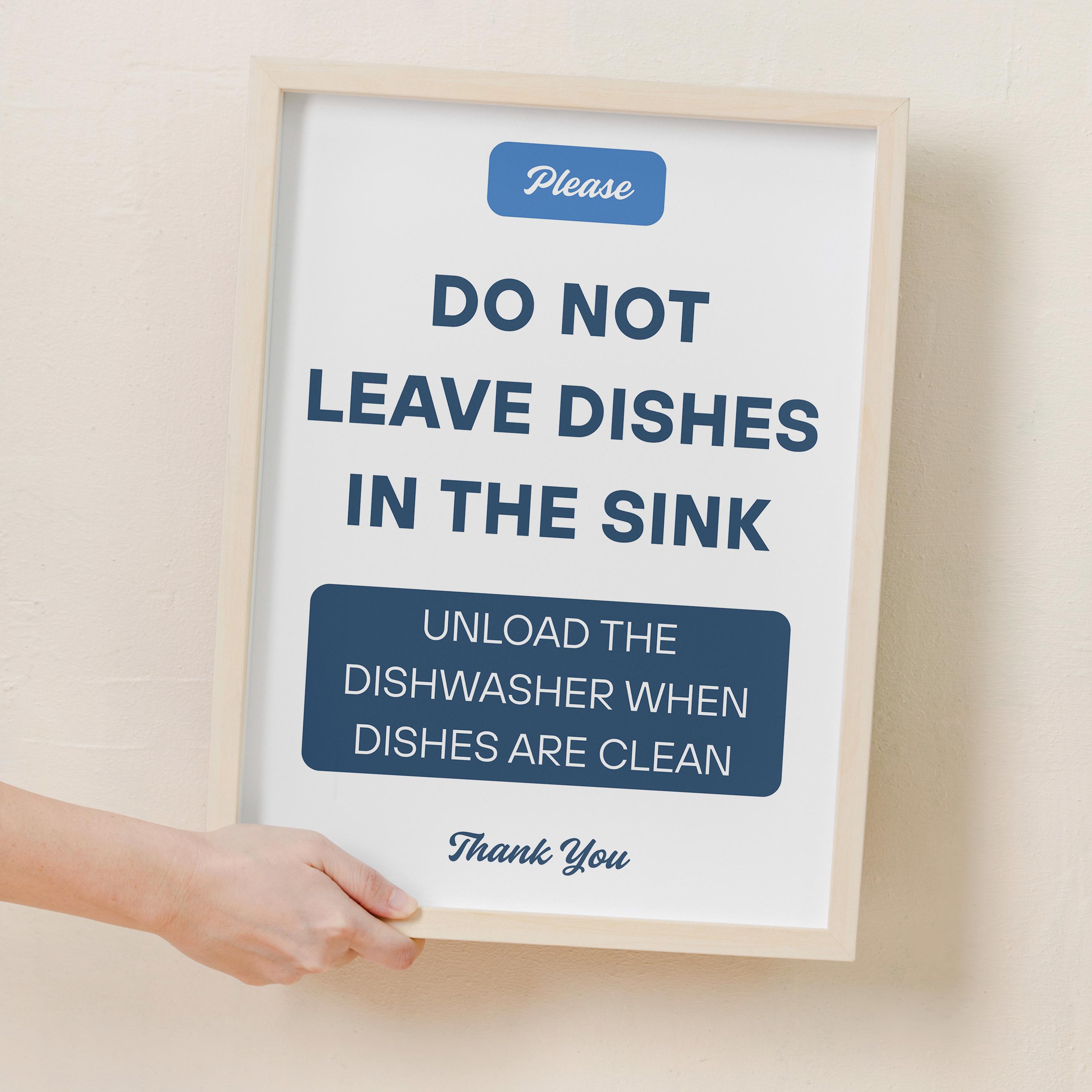 Kitchen Rules Printable Sign: Shared Office & Apartment Decor (digital ...